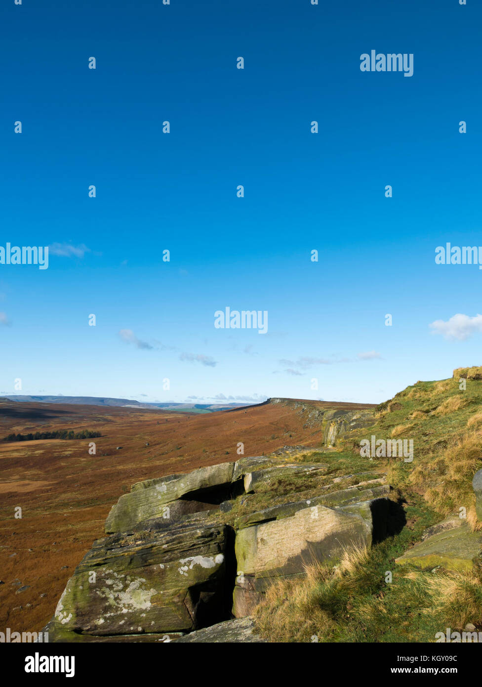 View from Stanage Edge, Peak District National Park, Sheffield, South ...