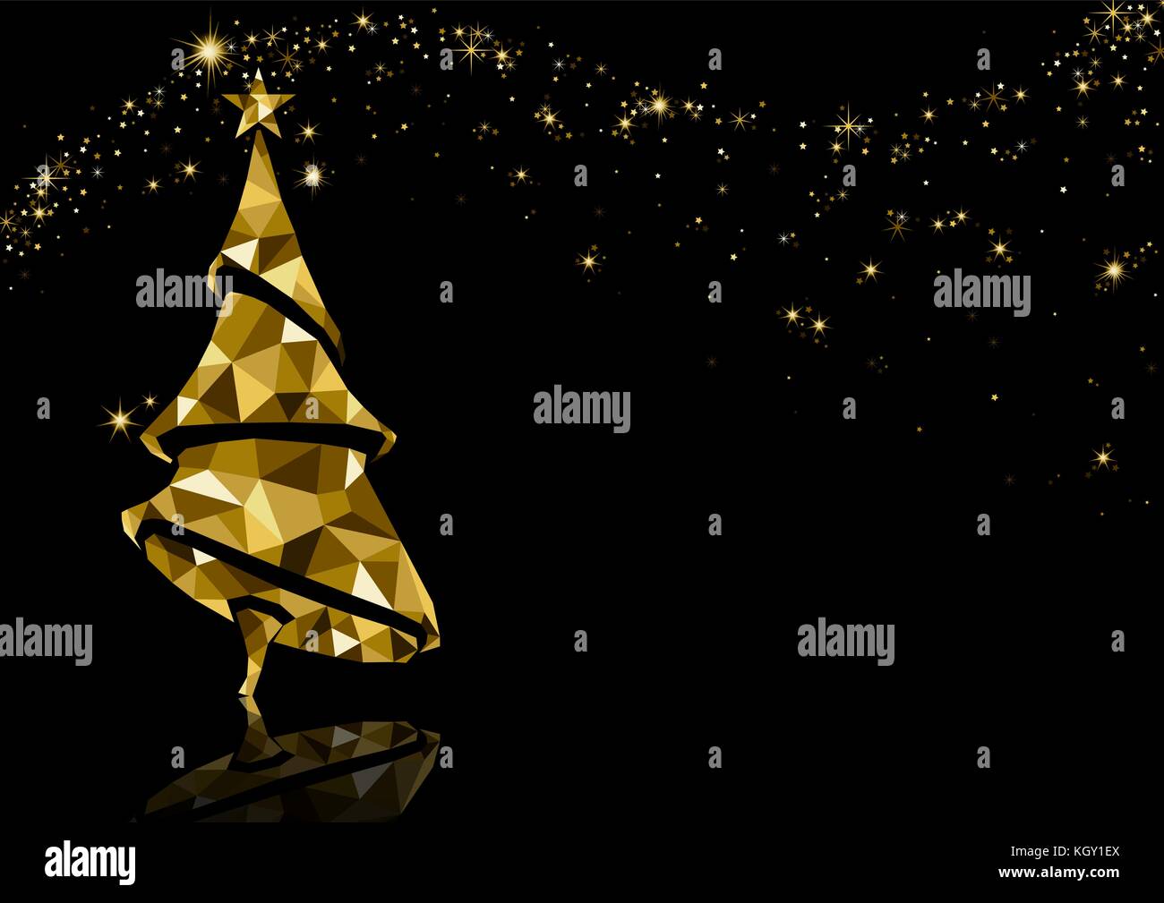 Golden Triangle Christmas Tree Background Stock Vector Image & Art - Alamy
