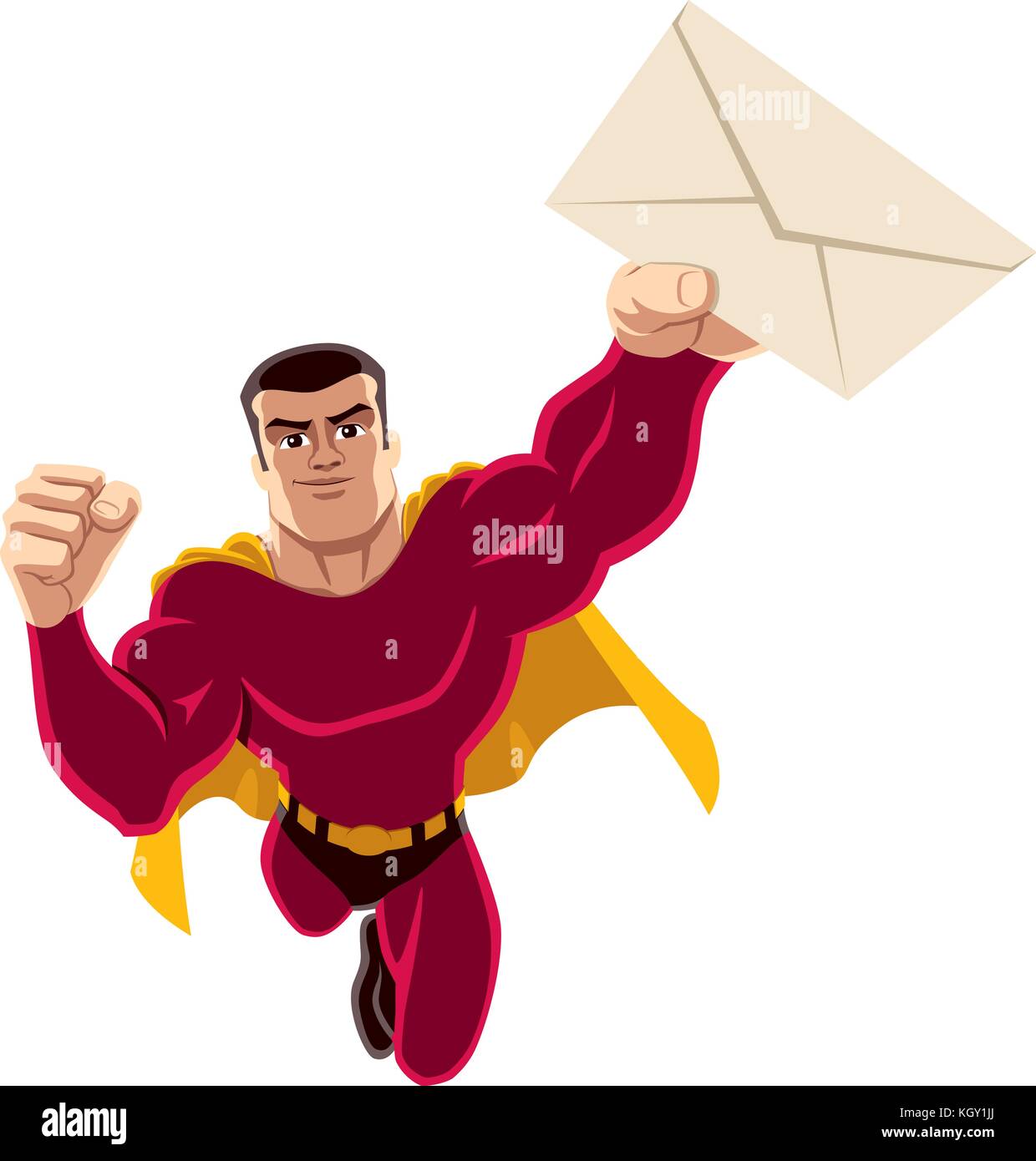 Flying superhero carrying envelope Stock Vector Image & Art - Alamy