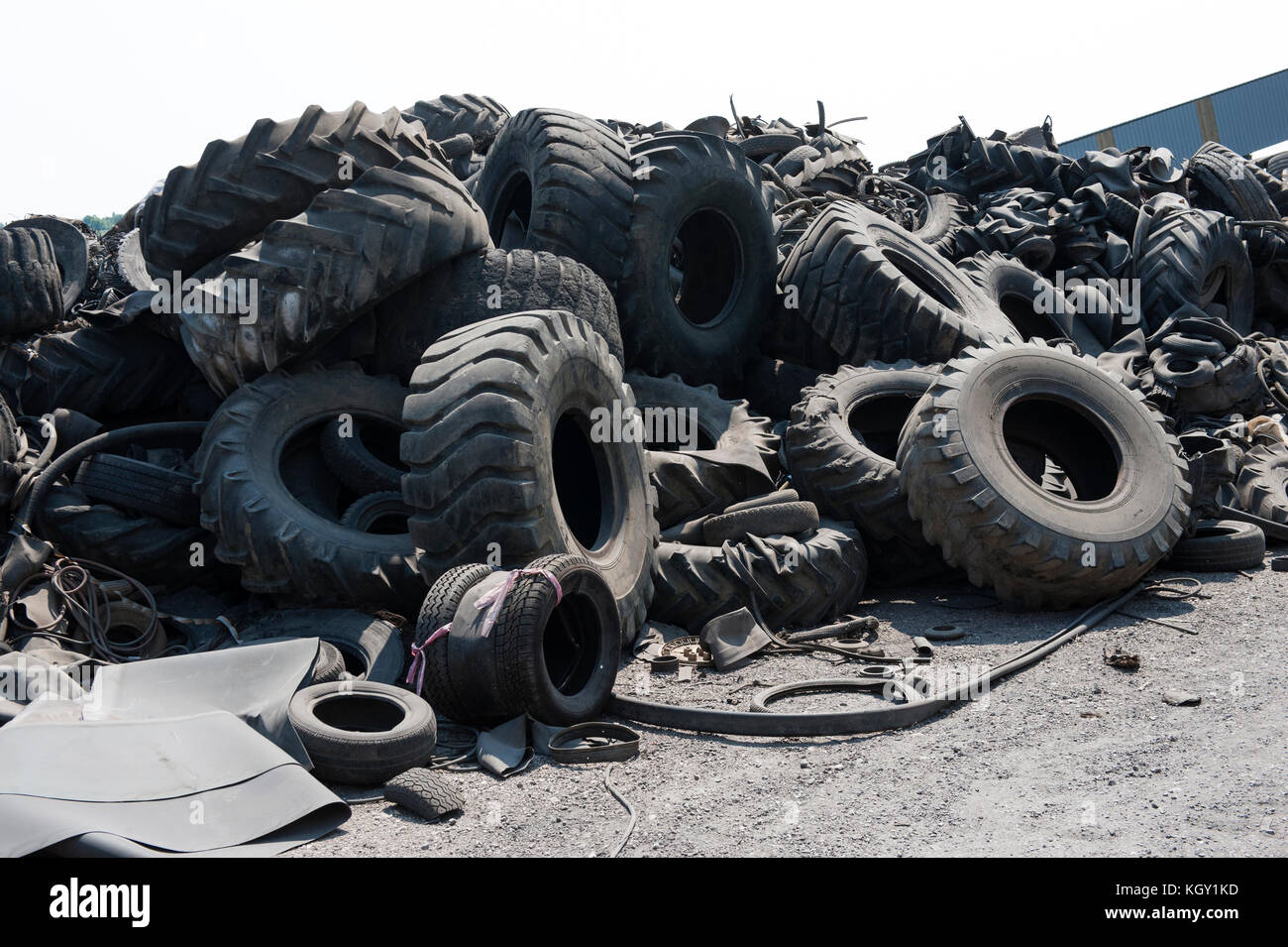 A waste heap of old tires for rubber recycling Stock Photo - Alamy