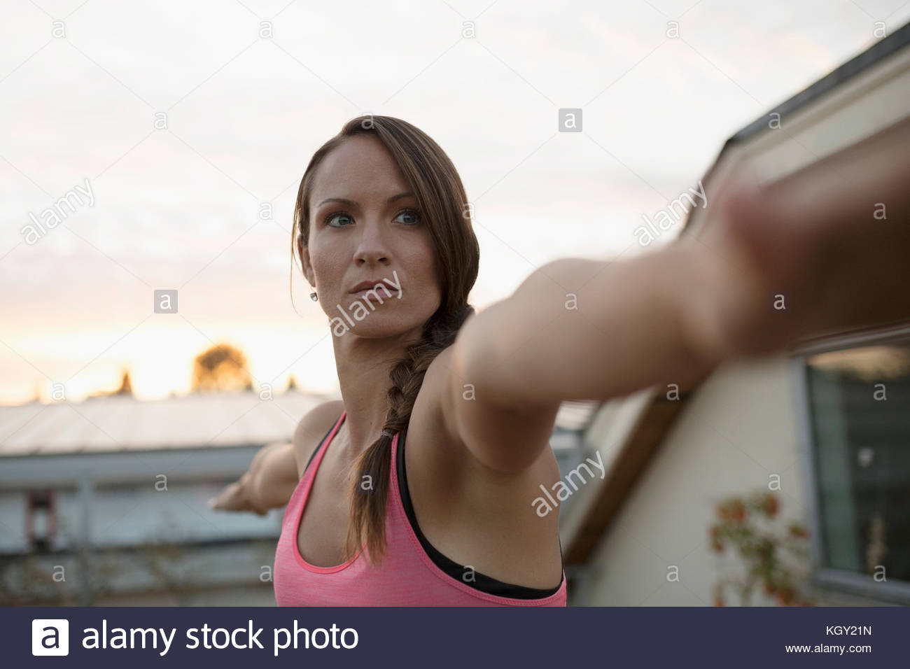 Warrior pose 2 hi-res stock photography and images - Alamy