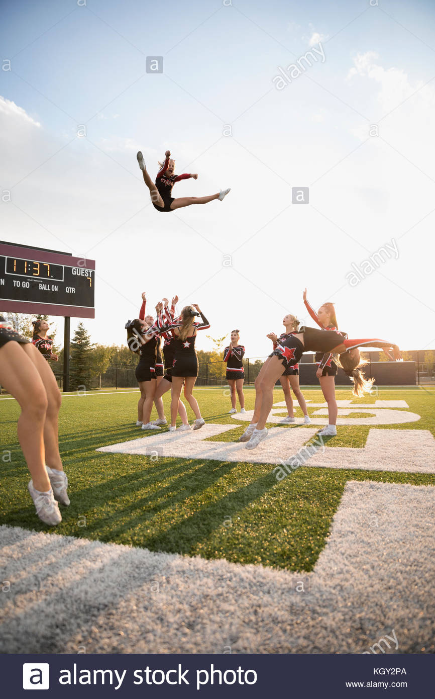 High school cheerleader watching game hi-res stock photography and ...