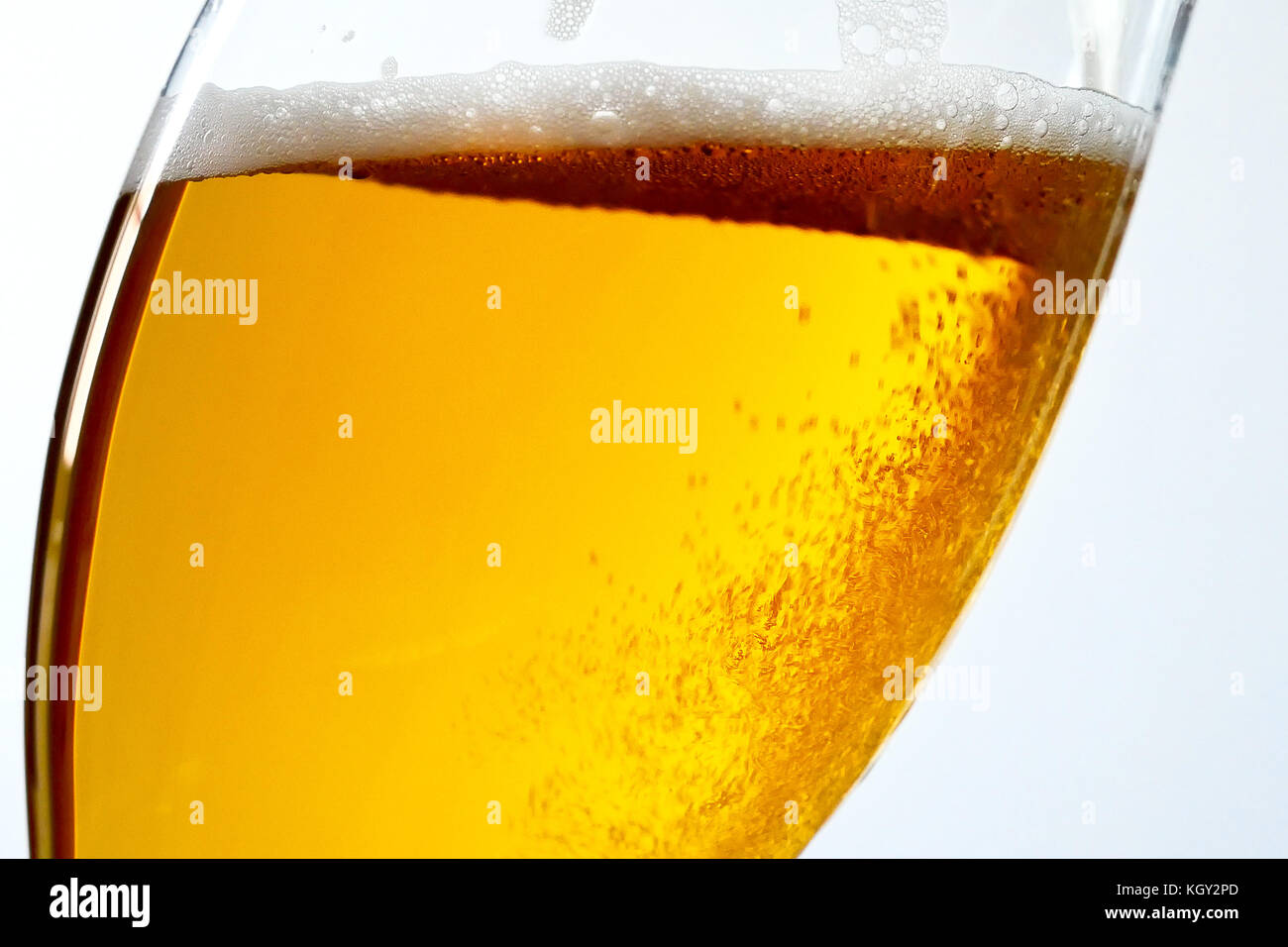 Detail of Beer Glass on the Blue Background. Bottom View Stock Photo ...