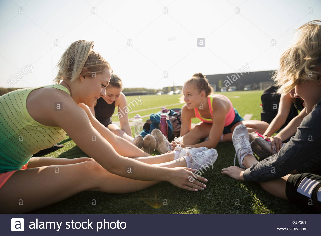 Girl stretching leg hi-res stock photography and images - Alamy