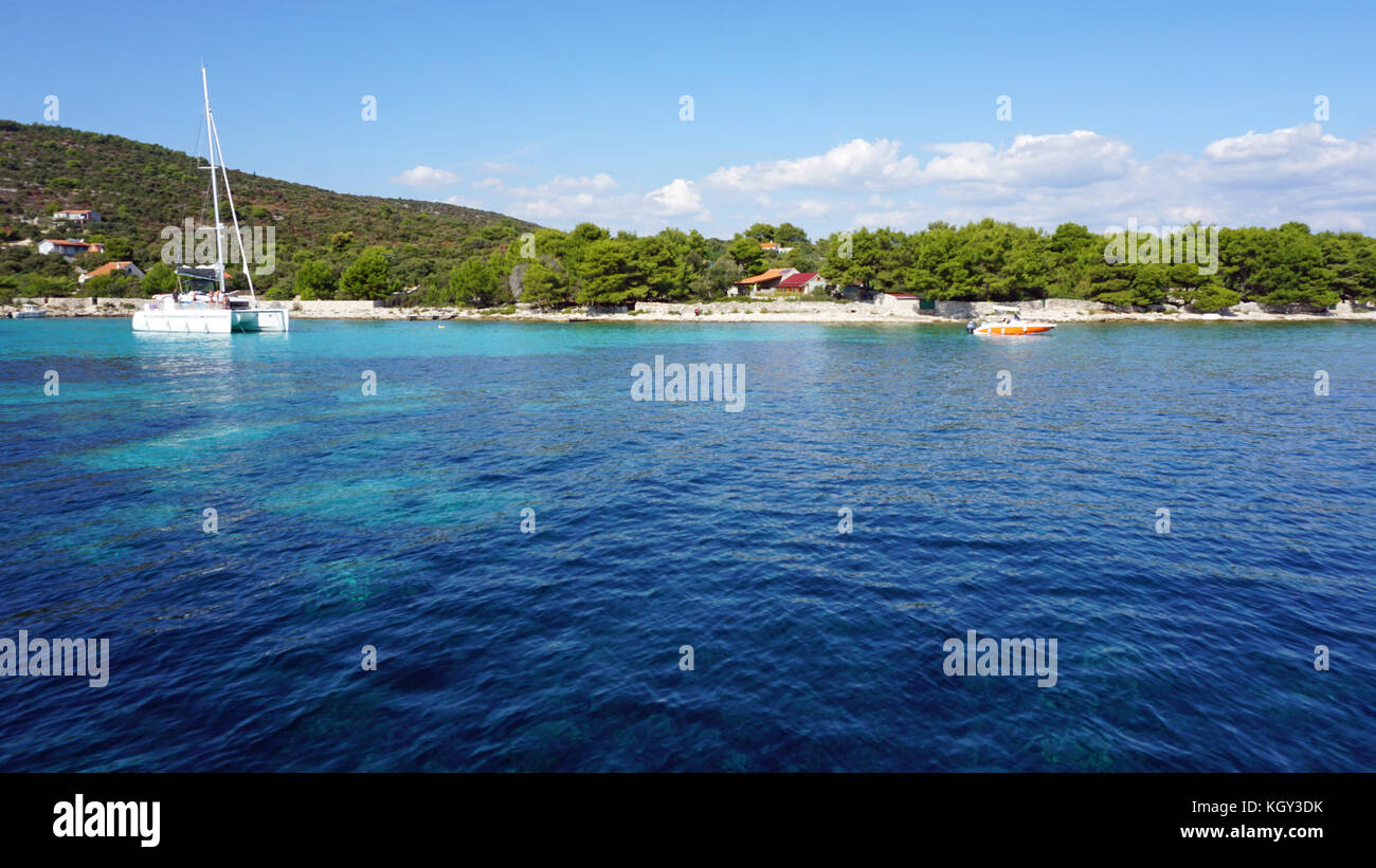amazing blue laggon in croatia near split Stock Photo - Alamy