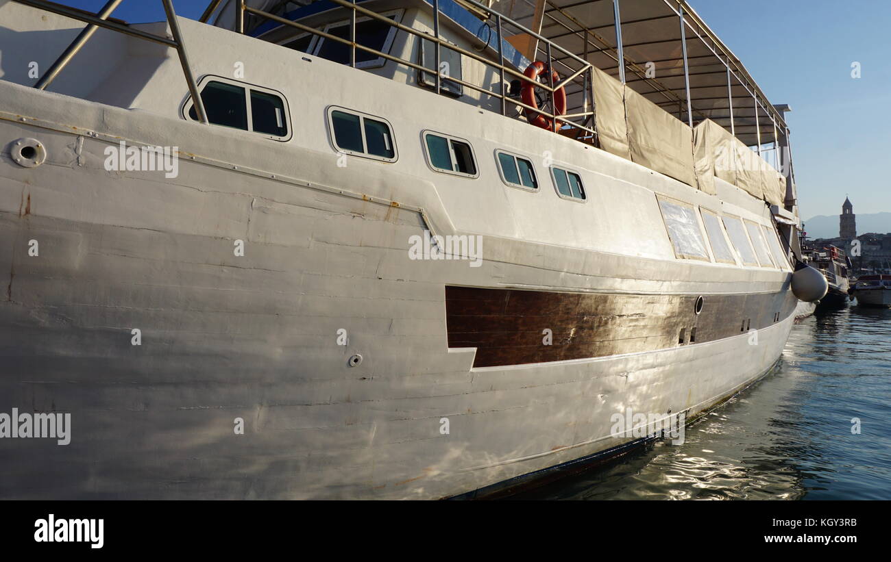 leaving the harbor of split with a boat Stock Photo - Alamy