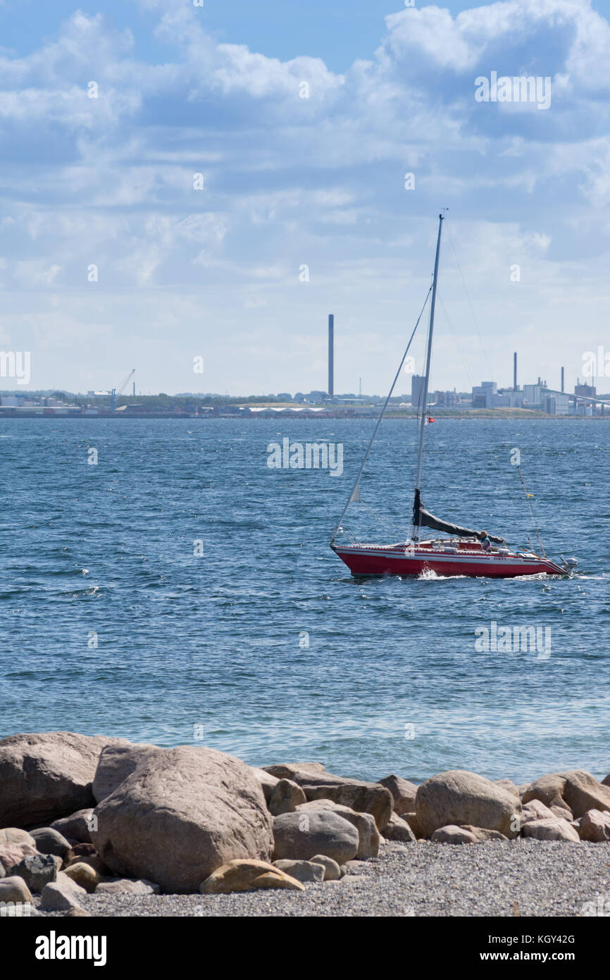 Sailboat in the water, Helsingør, Denmark Stock Photo - Alamy