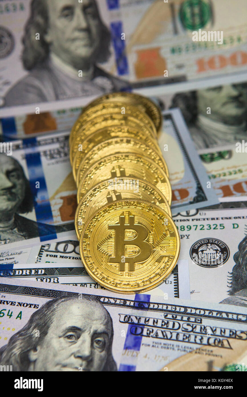 $100 bills and Bitcoin Stock Photo - Alamy