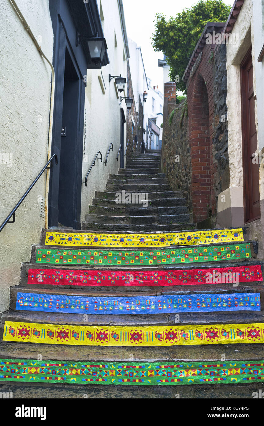 dh Constitution Steps ST PETER PORT GUERNSEY Colourful alley steps town ...