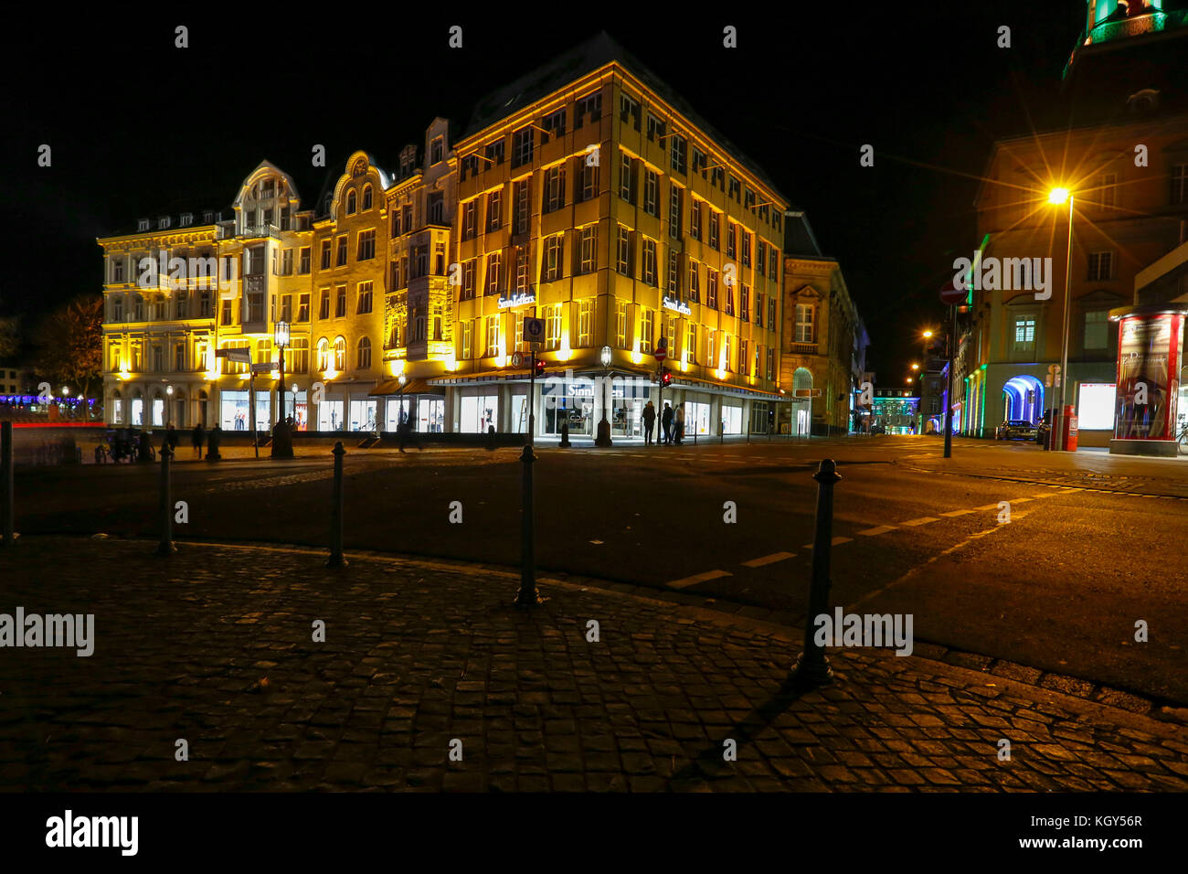 Night view of the City Centre of Bonn in Germany Stock Photo - Alamy