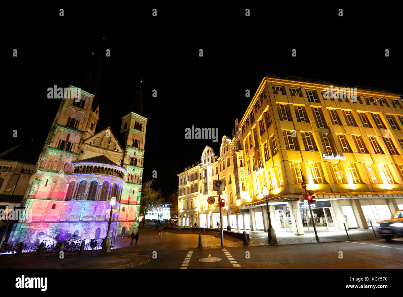 Night view of the City Centre of Bonn in Germany Stock Photo - Alamy
