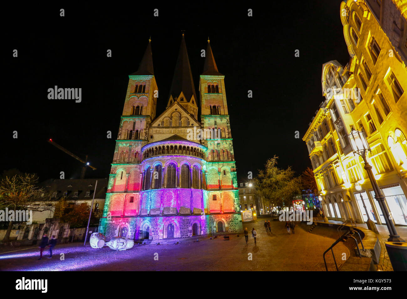 Night view of the City Centre of Bonn in Germany Stock Photo - Alamy