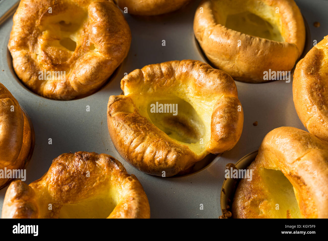 Warm Homemade British Yorkshire Puddings Ready to Eat Stock Photo - Alamy