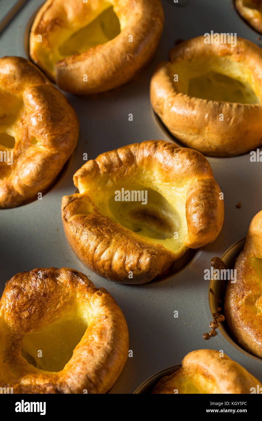 Warm Homemade British Yorkshire Puddings Ready to Eat Stock Photo - Alamy