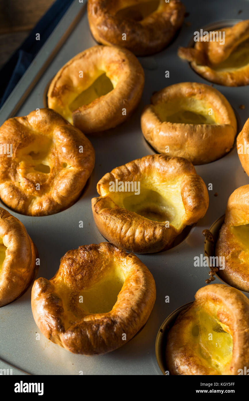 Warm Homemade British Yorkshire Puddings Ready to Eat Stock Photo - Alamy