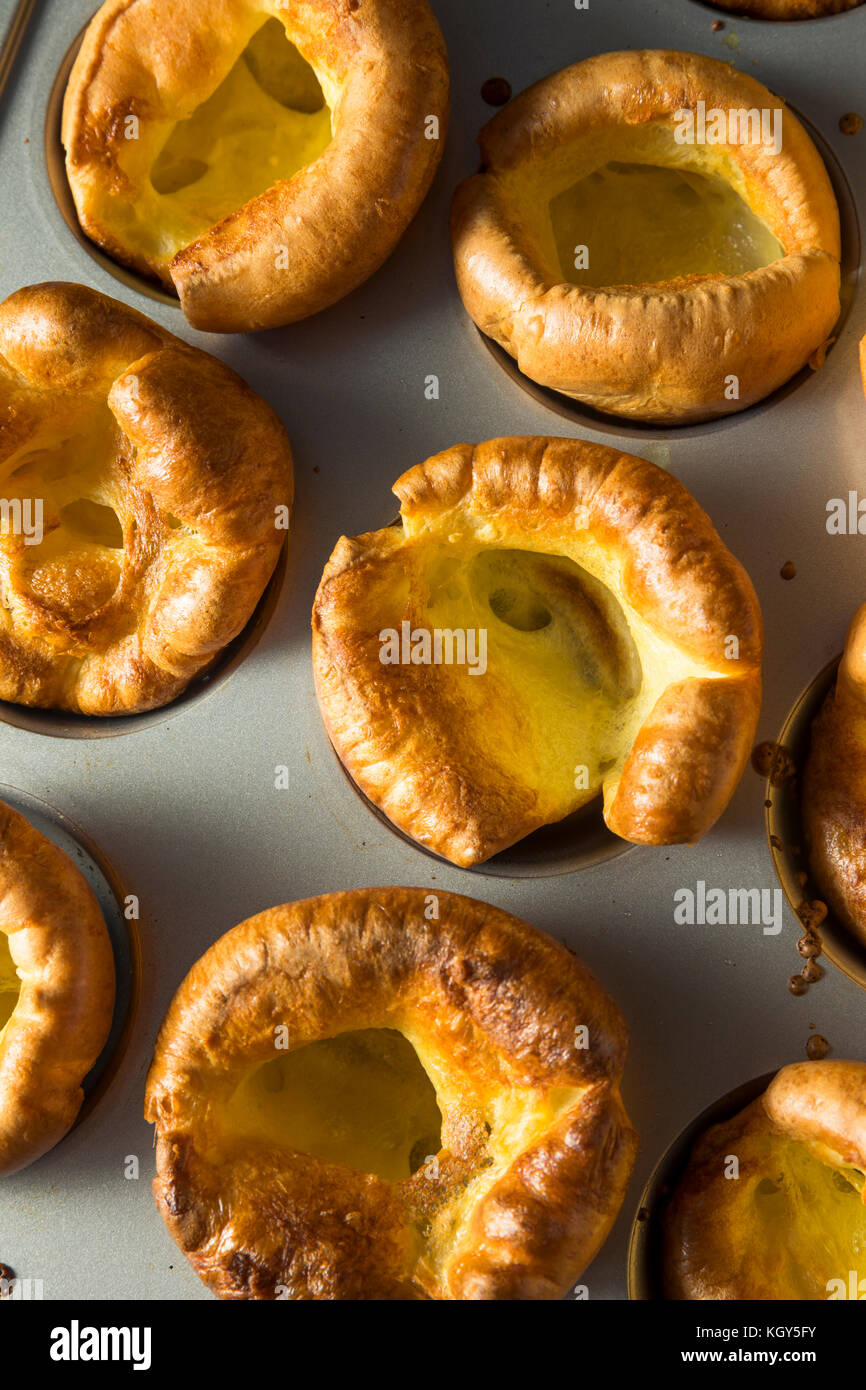 Warm Homemade British Yorkshire Puddings Ready to Eat Stock Photo - Alamy