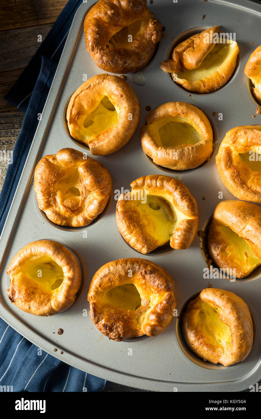 Warm Homemade British Yorkshire Puddings Ready to Eat Stock Photo - Alamy