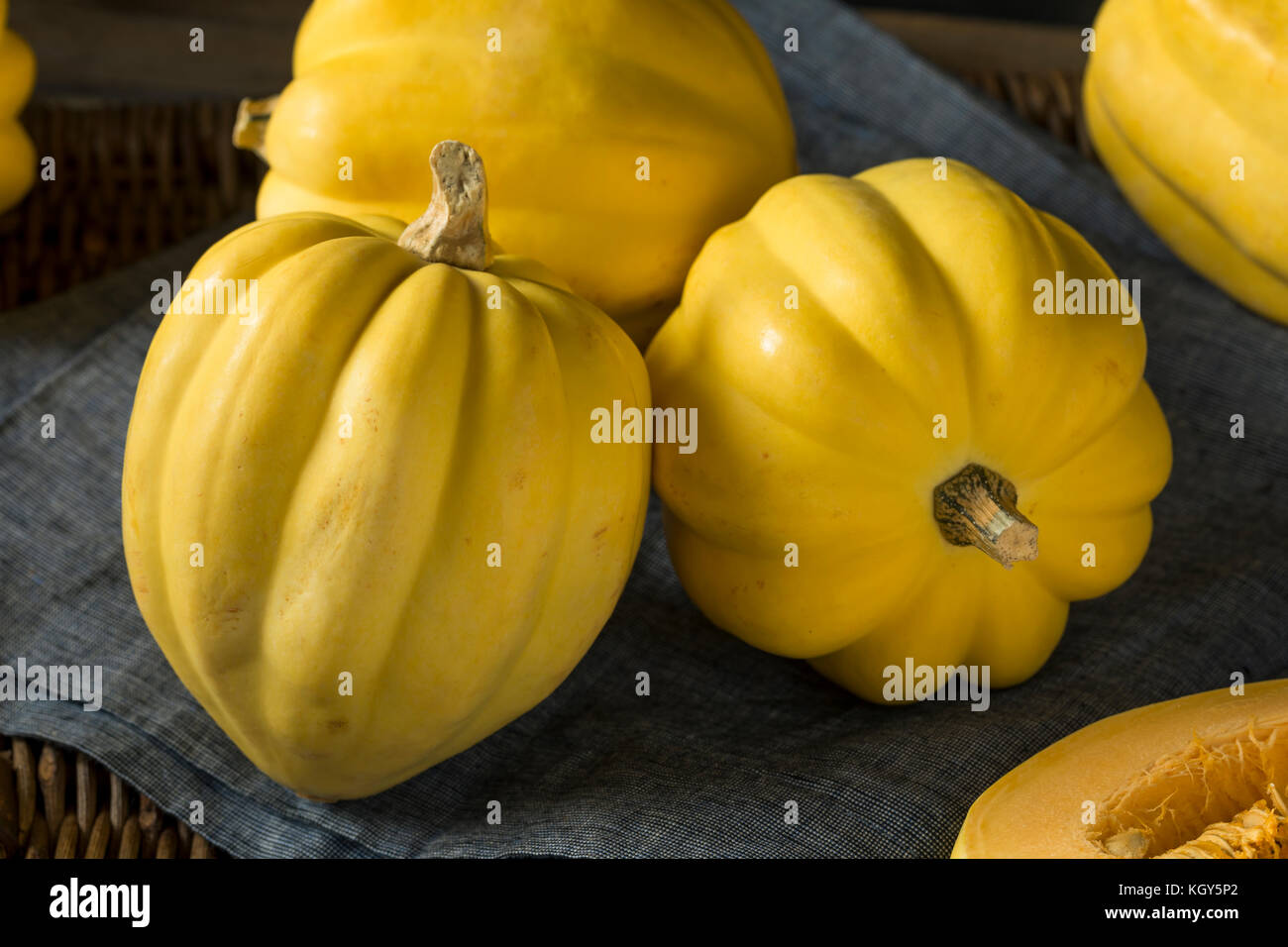 Raw Organic White Yellow Acorn Squash Ready to Cook Stock Photo - Alamy