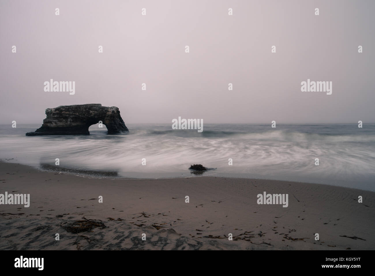 Overcast Dusk at Natural Bridges State Beach Stock Photo - Alamy