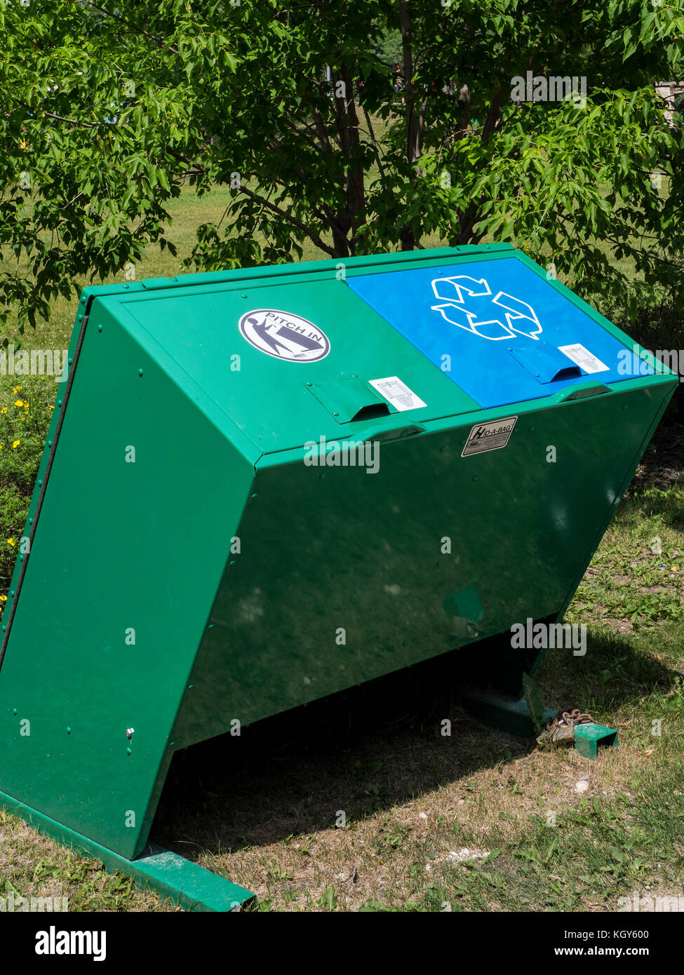 Trash and recycle bins, The Forks National Historic Site, Winnipeg ...