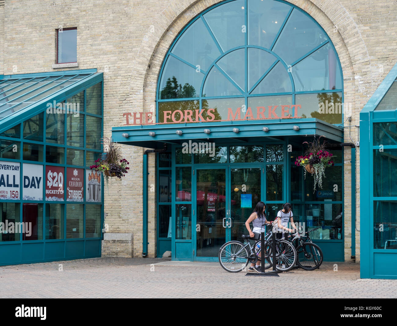 Outside the Forks Market, The Forks National Historic Site, Winnipeg ...