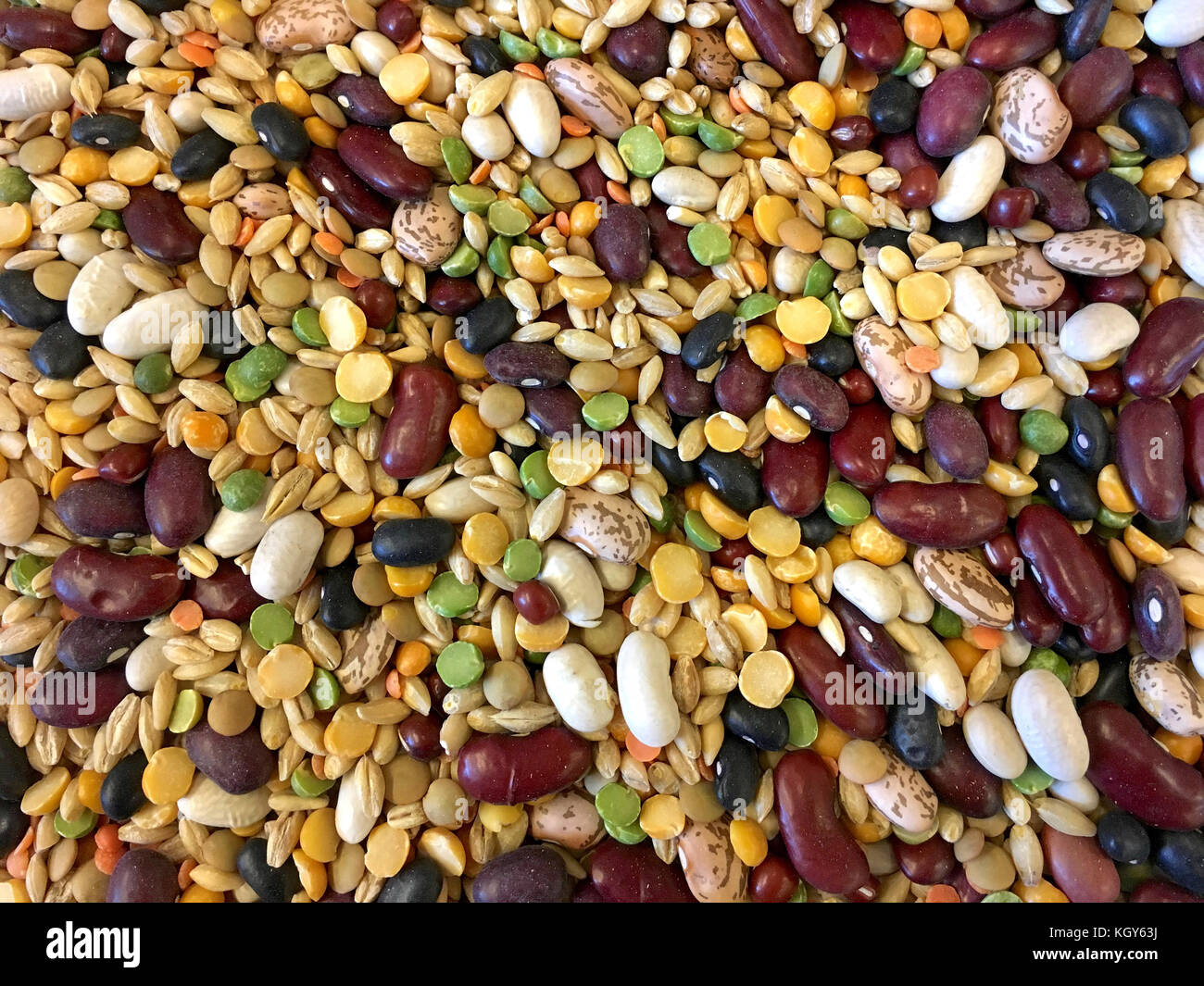 Sunset soup mix dry beans food background Stock Photo - Alamy