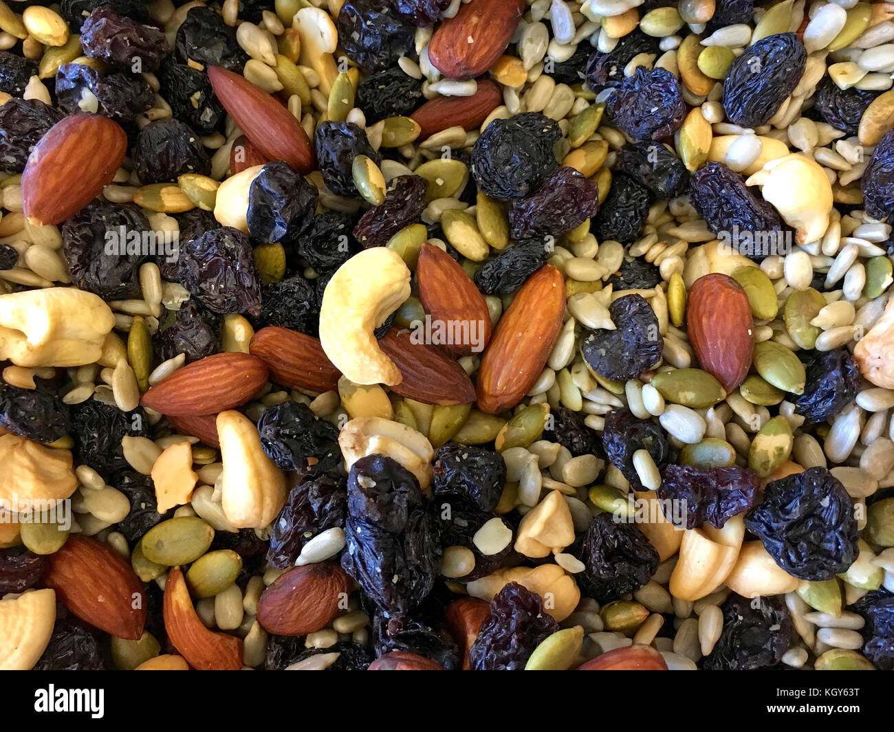 Healthy trails mix background of trail mix Stock Photo - Alamy