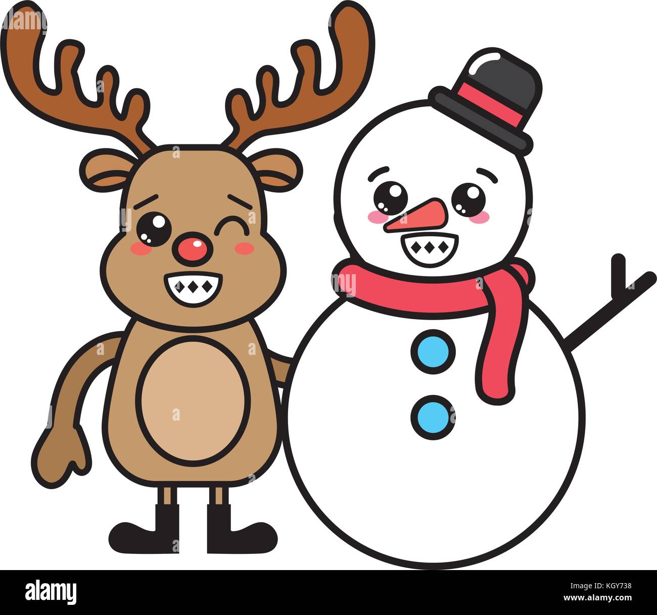 Reindeer and snowman design Stock Vector Image & Art - Alamy