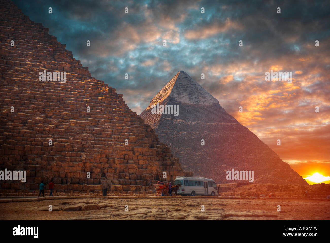 Egyptian pyramids - ancient stone structures near Cairo Stock Photo - Alamy