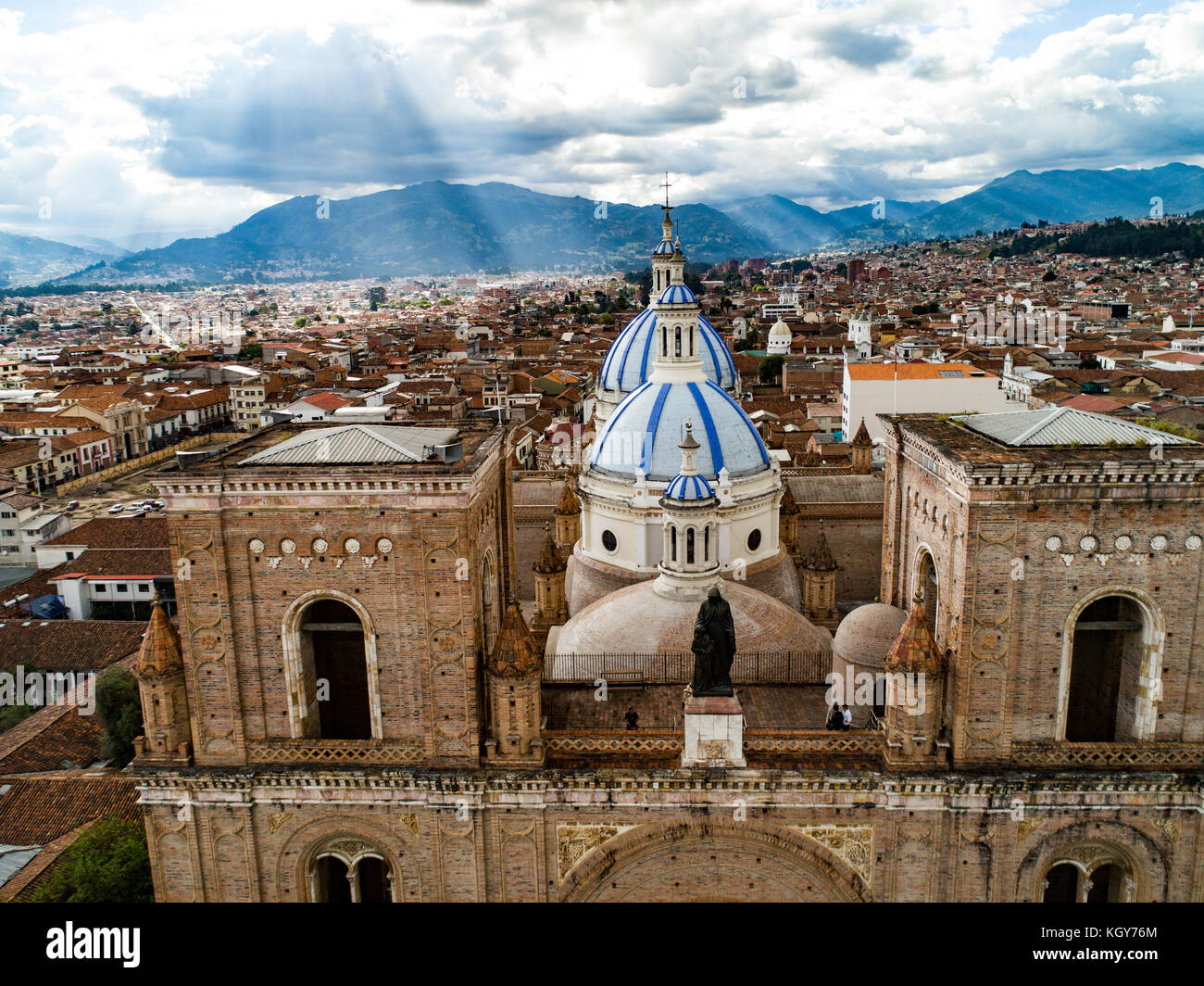 New Cathedral in center of Cuenca, Ecuador, Dec 24, 2017 - It was large ...