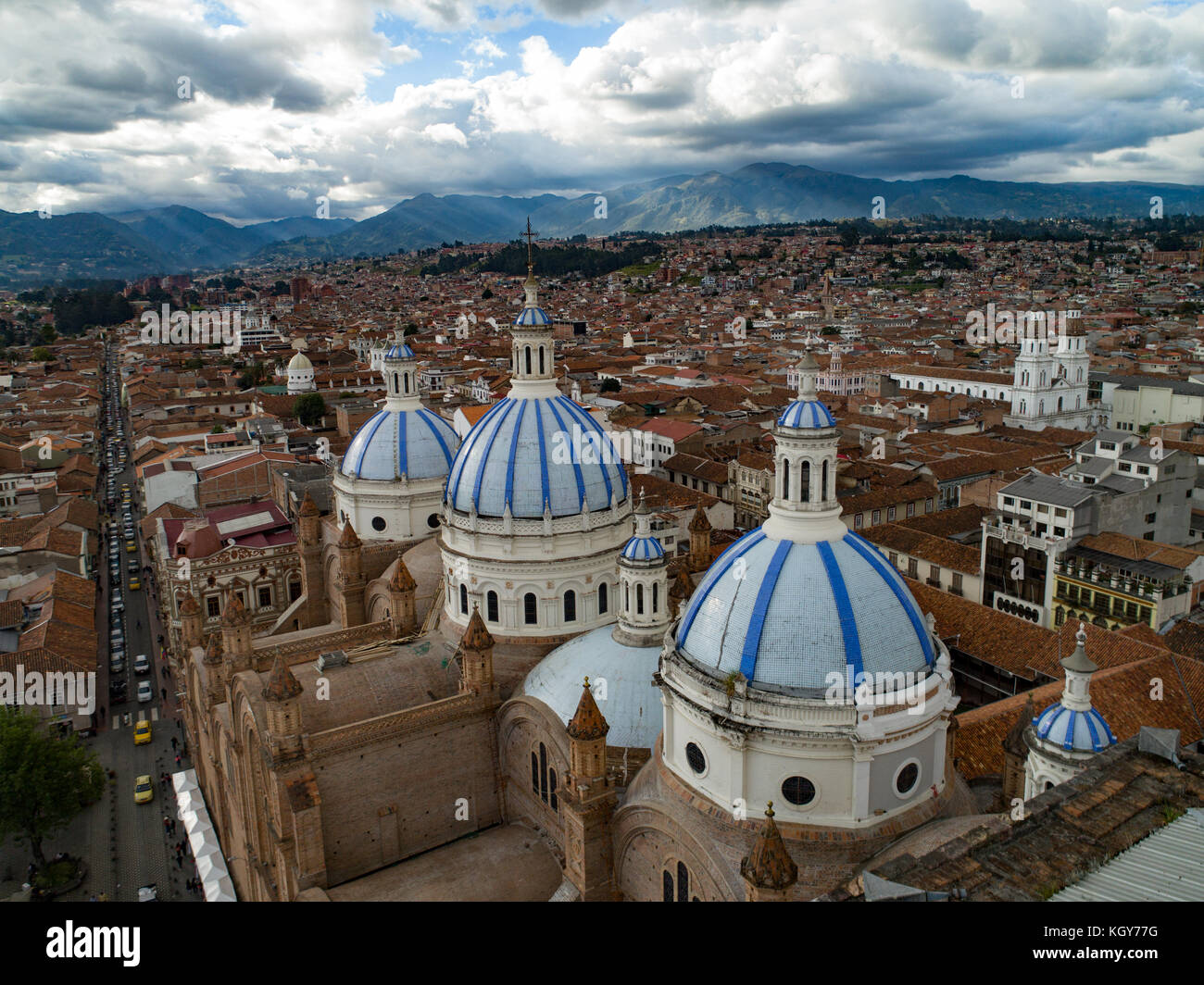 New Cathedral in center of Cuenca, Ecuador, Dec 24, 2017 - It was large ...