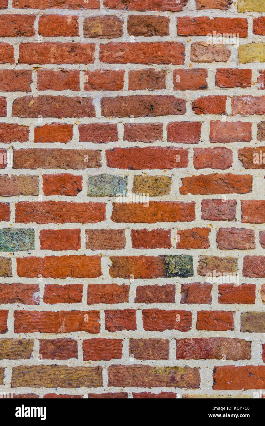 old brick wall with multi-colored bricks, good for background Stock ...