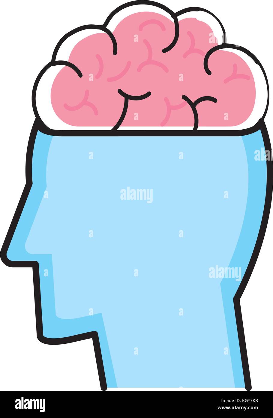 Isolated brain and head design Stock Vector Image & Art - Alamy