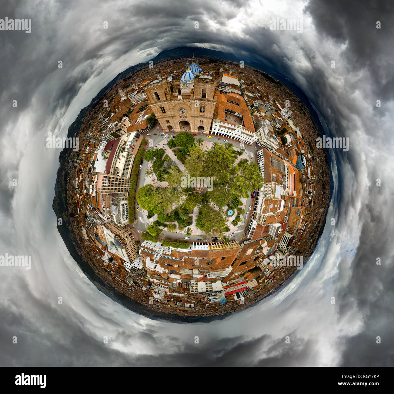 Parque Calderon, Cuenca, Ecuador on Dec 21, 2017 - Tiny Planet 360 ...