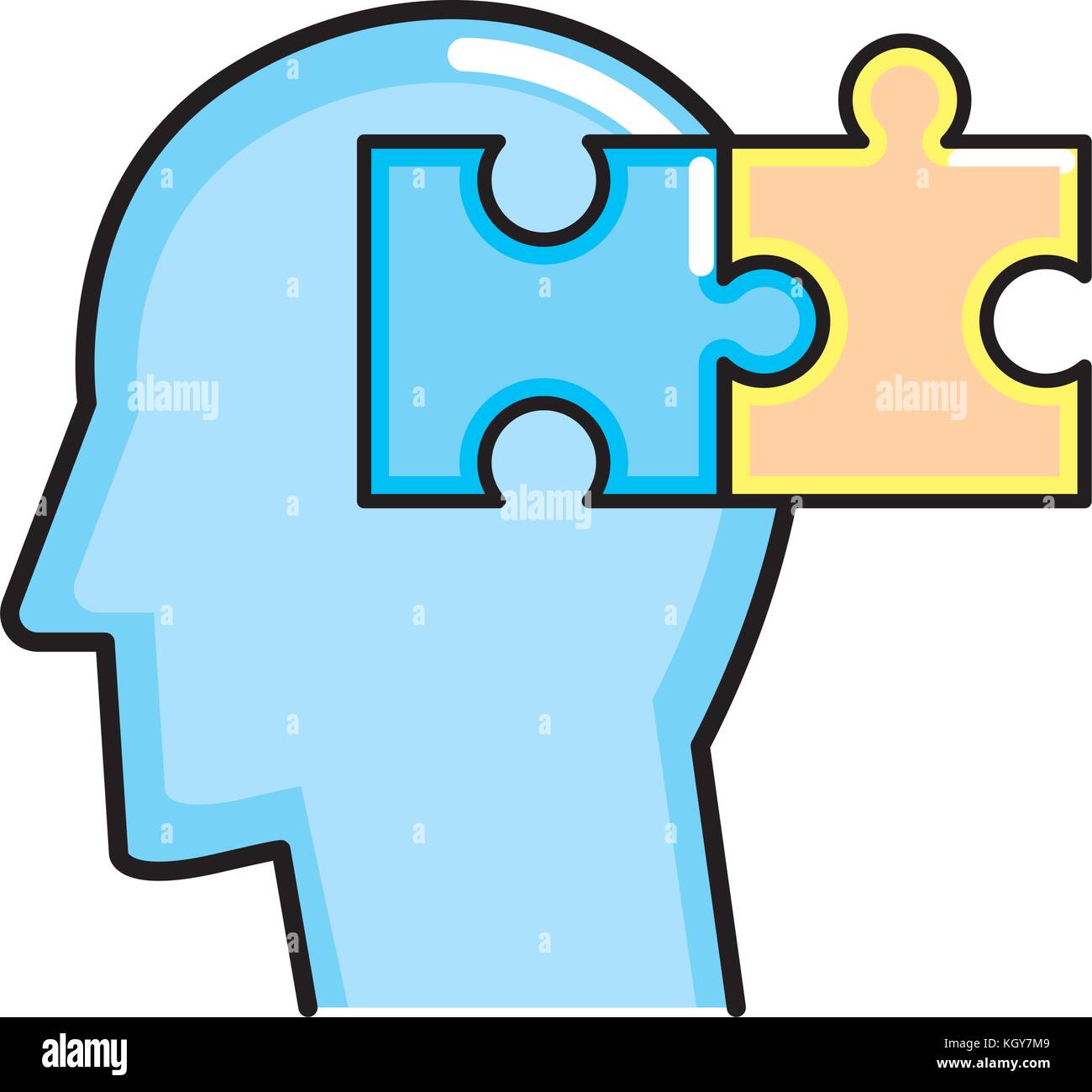 Puzzle head modern Stock Vector Images - Alamy