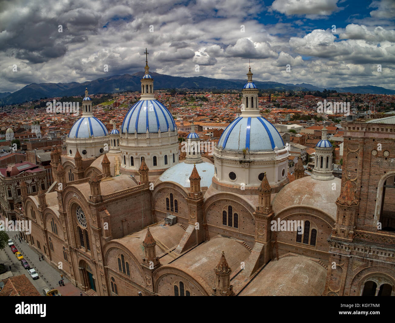 New Cathedral in center of Cuenca, Ecuador, Dec 24, 2017 - It was large ...