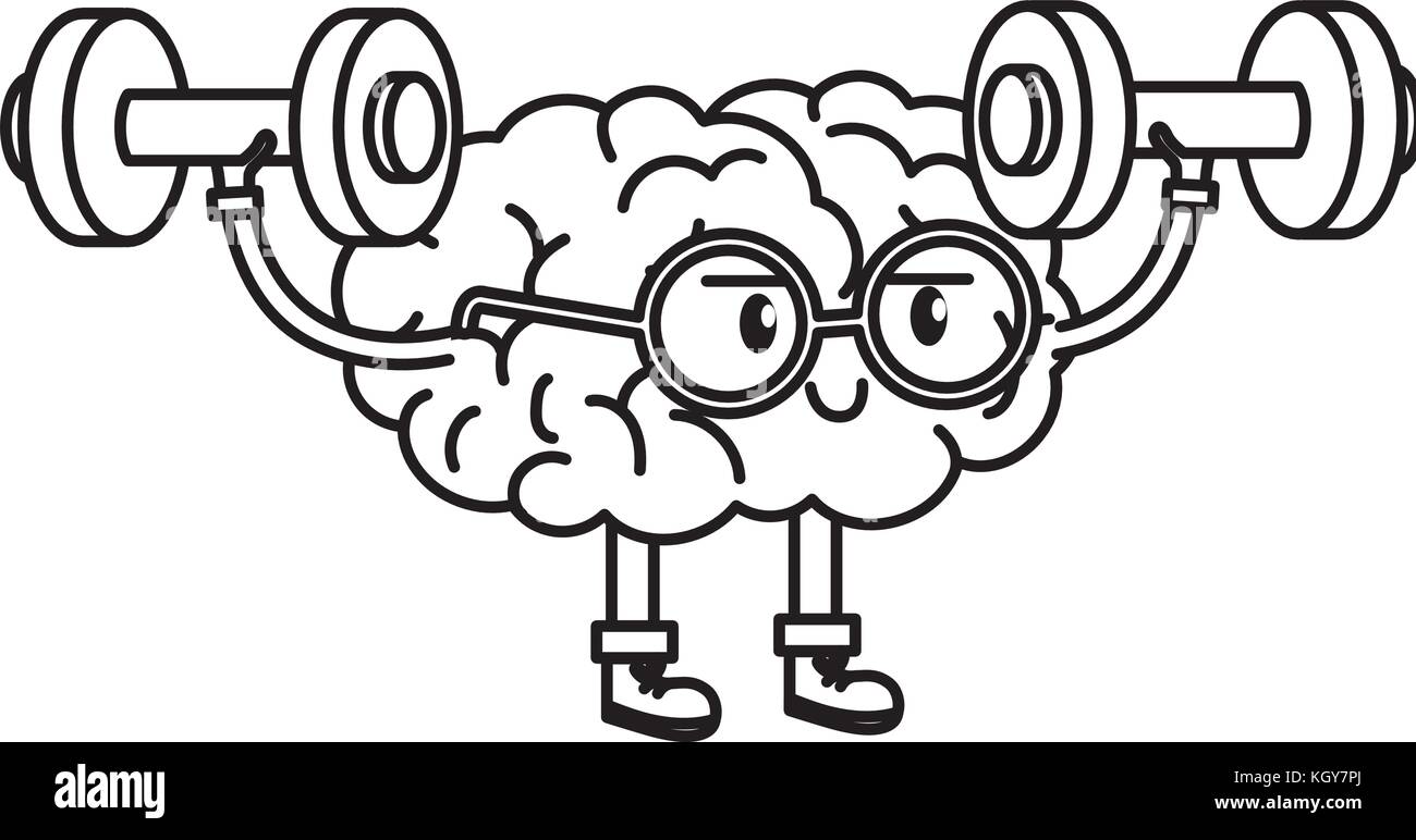 Cartoon Brain Black and White Stock Photos & Images - Alamy