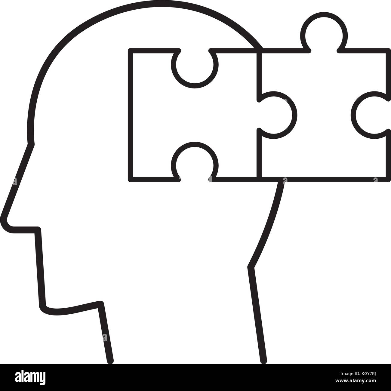 Puzzle head Black and White Stock Photos & Images - Alamy
