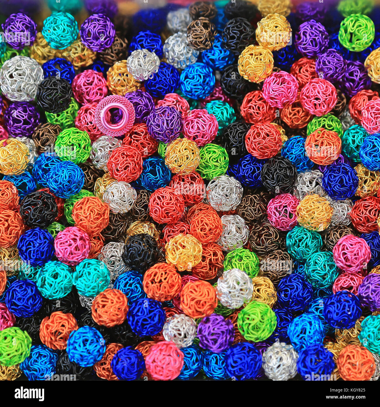 Colorful Decorative Pendants Made From Metal Wire Stock Photo - Alamy