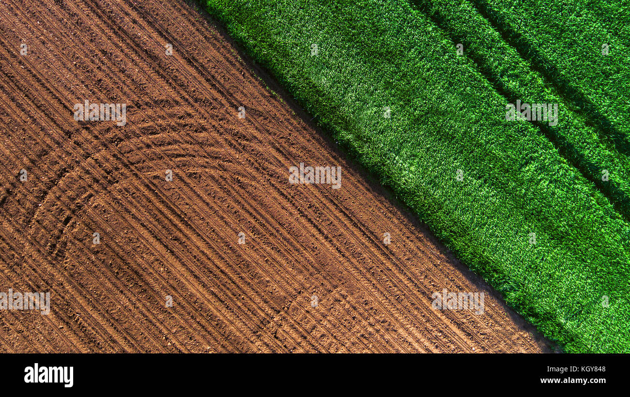 Aerial view over the agricultural fields Stock Photo - Alamy