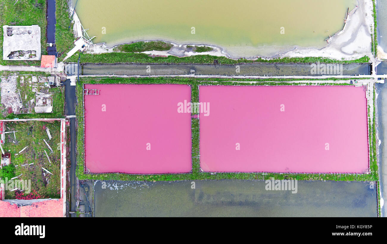 Aerial view of Salt natural mine Stock Photo - Alamy