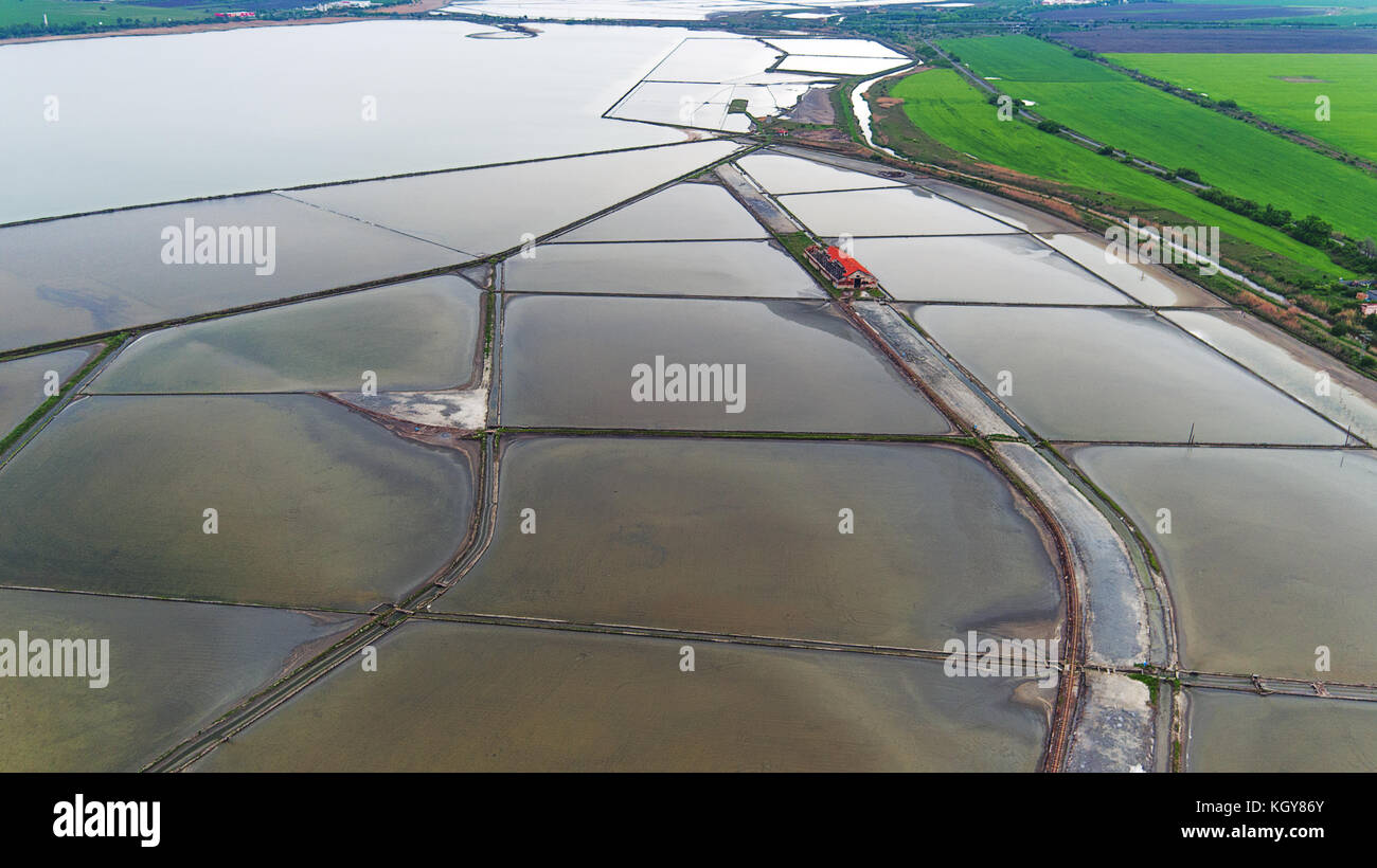 Aerial view of Salt natural mine Stock Photo - Alamy