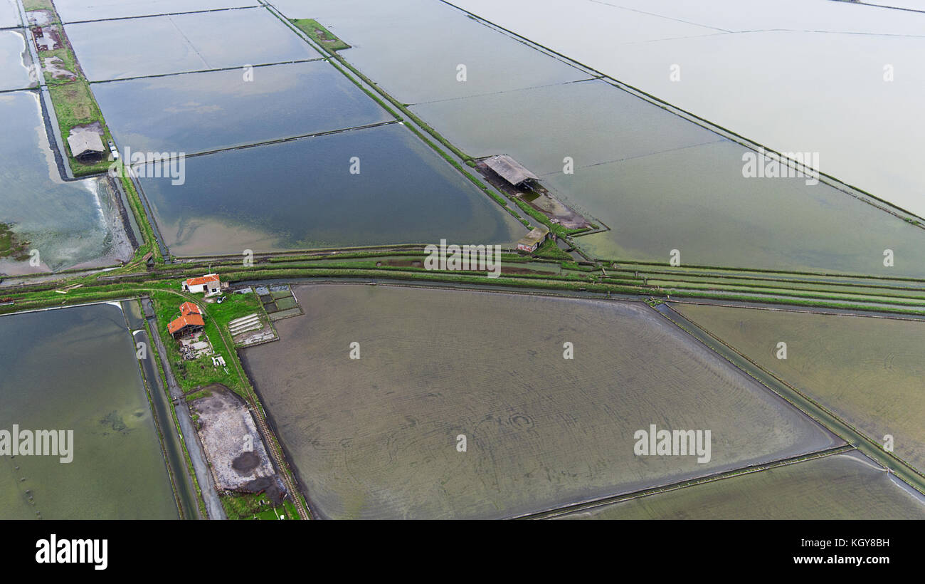 Aerial view of Salt natural mine Stock Photo - Alamy