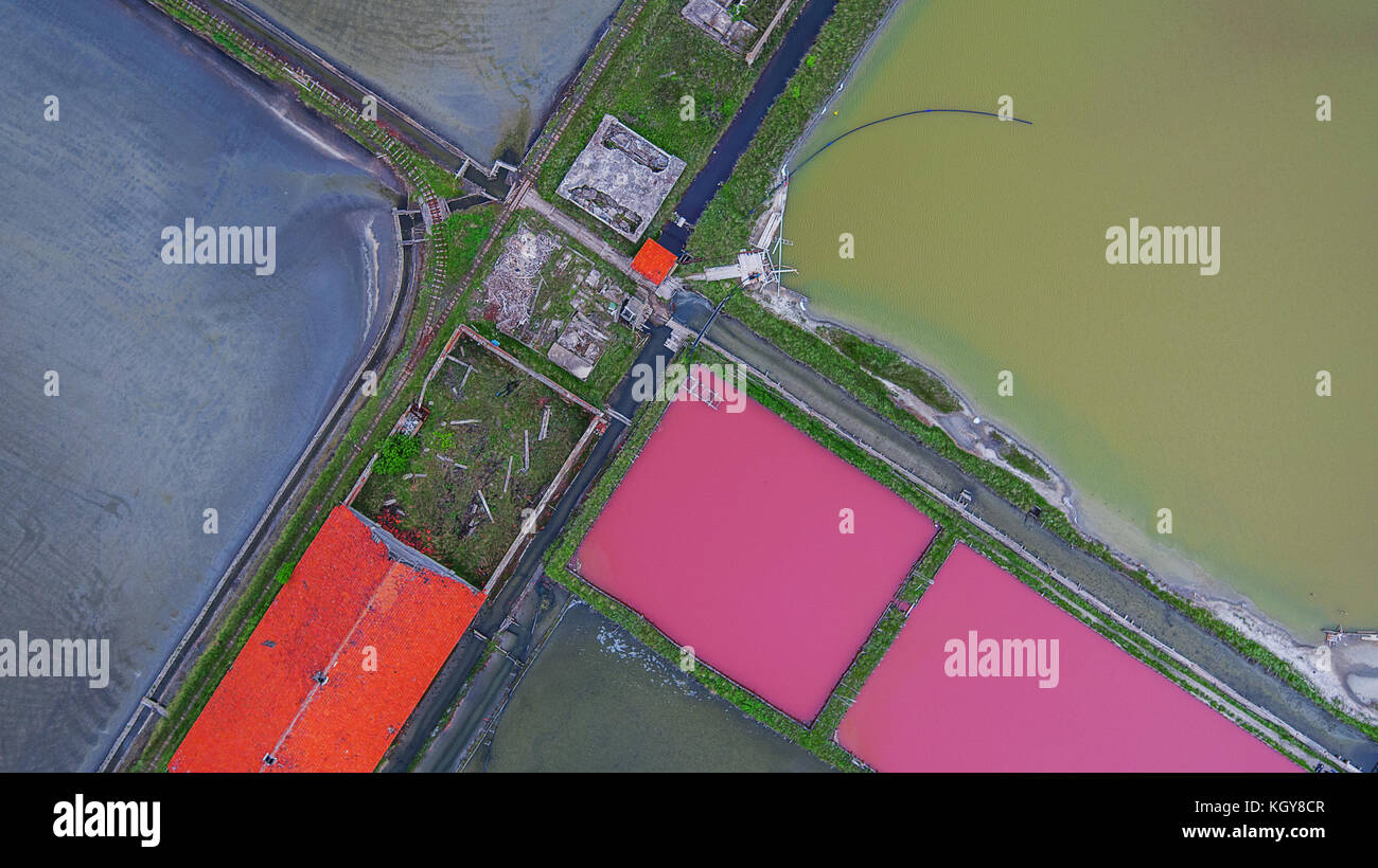 Aerial view of Salt natural mine Stock Photo - Alamy