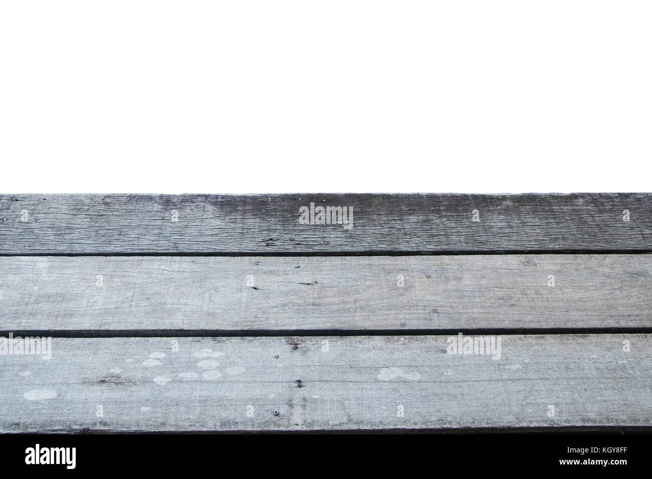Old timber wooden table on white isolated background Stock Photo - Alamy