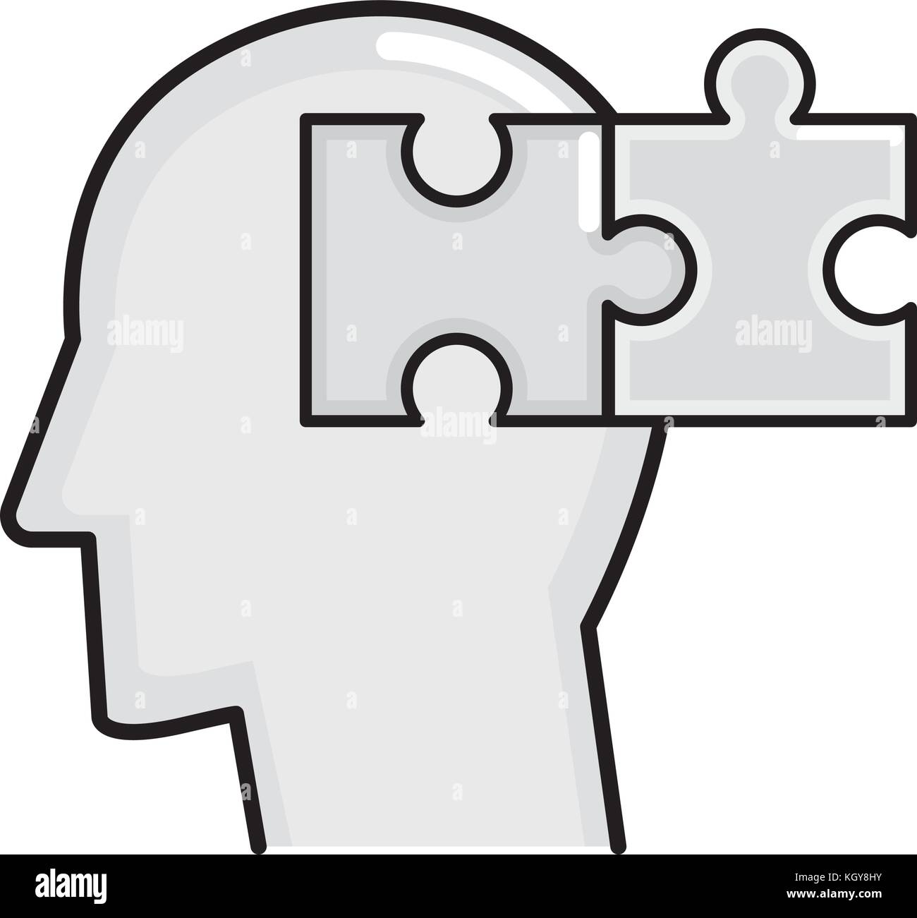 Puzzle and head design Stock Vector Image & Art - Alamy