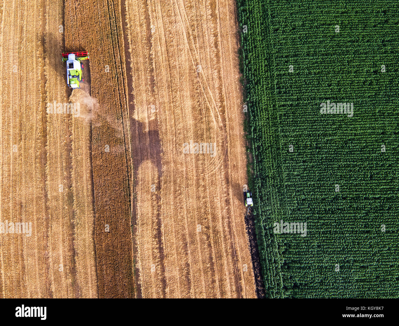 Harvest combine aerial hi-res stock photography and images - Alamy