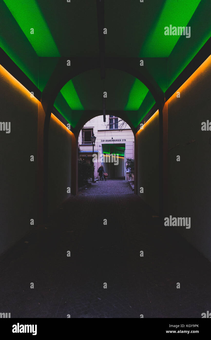 neon light street alley way Stock Photo - Alamy