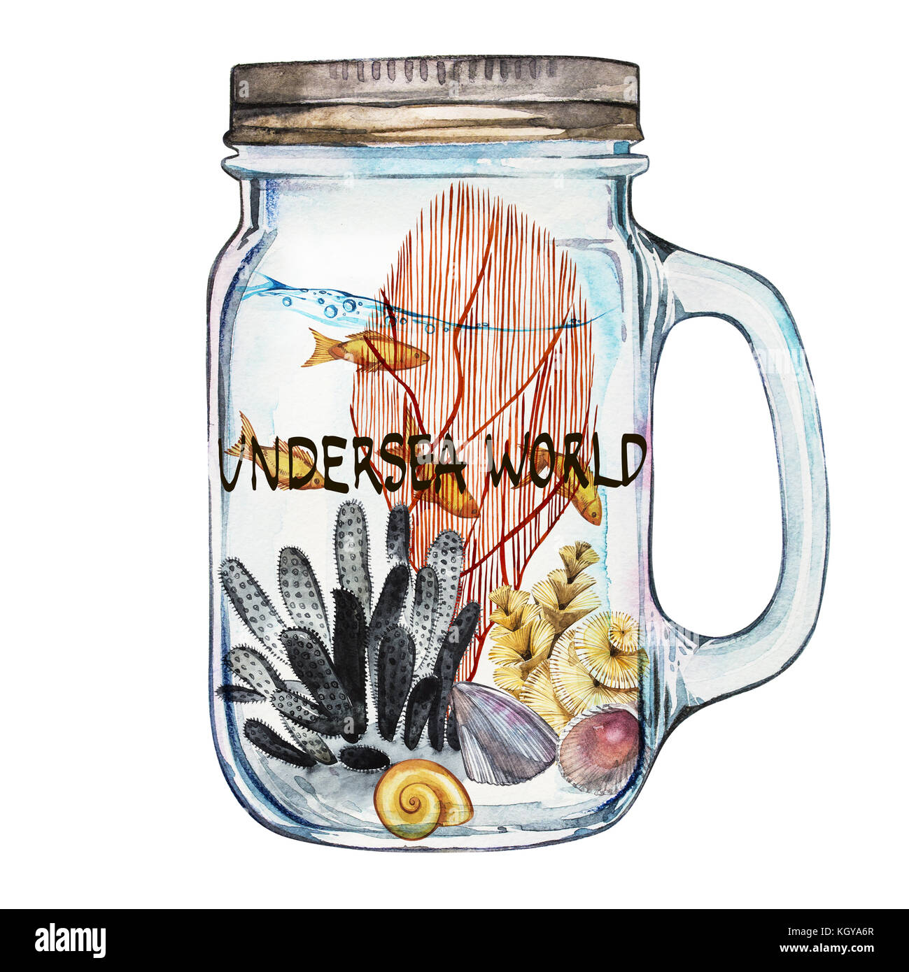 Word-Undersea world. Isoleted Tumbler with Marine Life Landscape - the ...