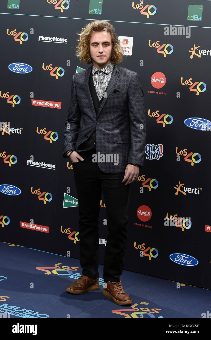 Madrid, Spain. 10th Nov, 2017. Singer Manel Navarro during the 40 ...